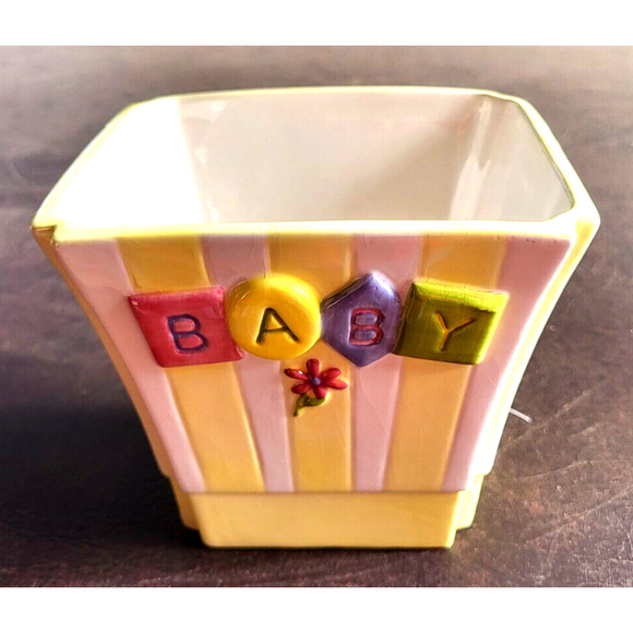 napco | Accents | Vintage Napco Baby Planter Yellow And White Striped ...